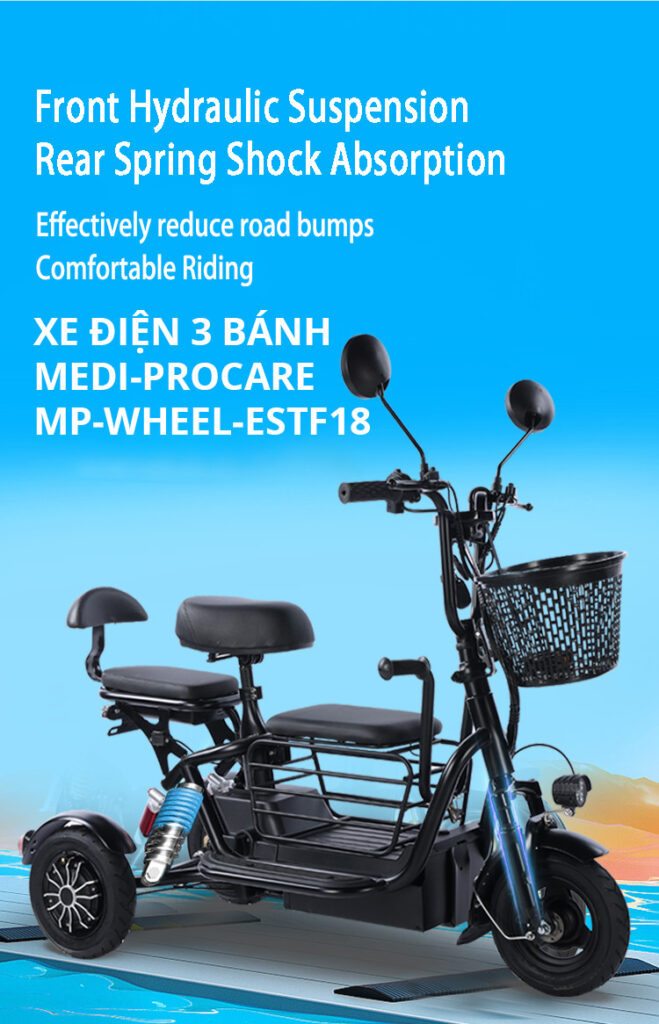 Xe điện 3 bánh, xe ba bánh điện mini, gấp gọn, 3 chỗ ngồi, giá rẻ, cho ...